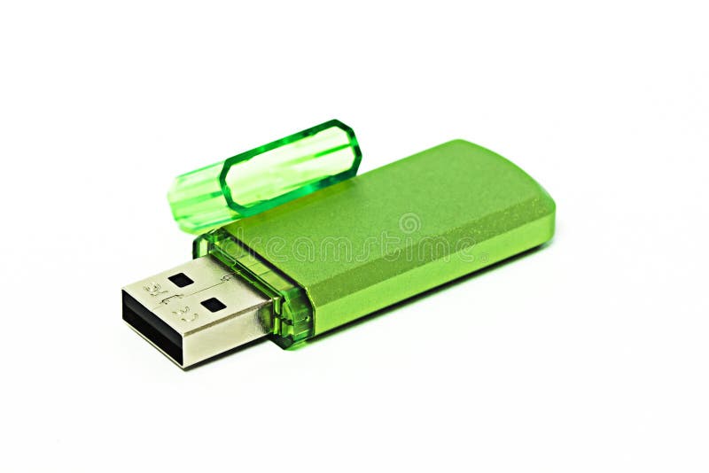 Green USB and Lid Isolated on White Stock Image - Image of plug ...