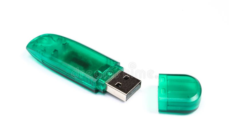 Green Usb Stick Isolated on White Background. Removable Flash Drive ...