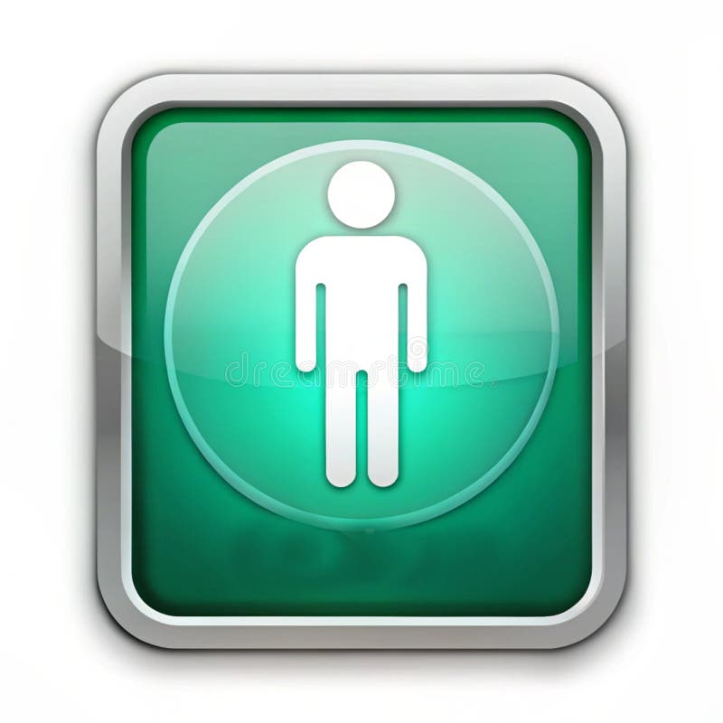 Green User Icon for Profile and Contact Symbol on Glossy Button Ideal ...
