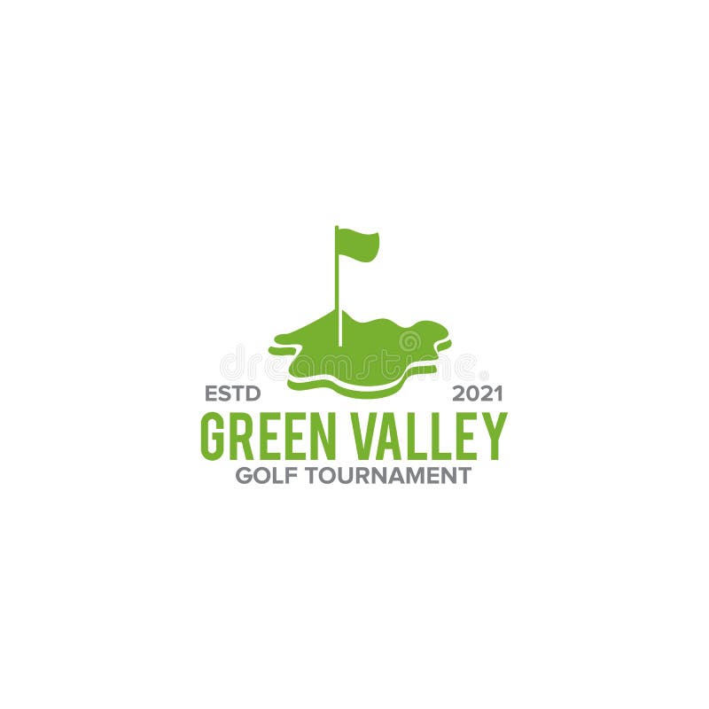 Green Valley Golf Logo Design Template Stock Vector - Illustration of ...