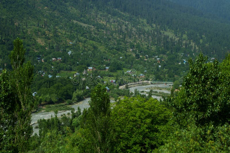 Green valley near Srinagar stock image. Image of greenery - 95022431