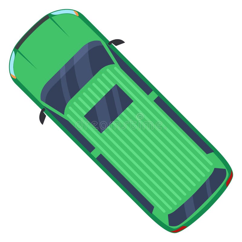 Green Van Top View. Passenger Transport Icon Stock Vector ...