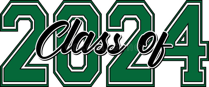 Green Varsity Class of 2024 Stock Illustration - Illustration of school ...