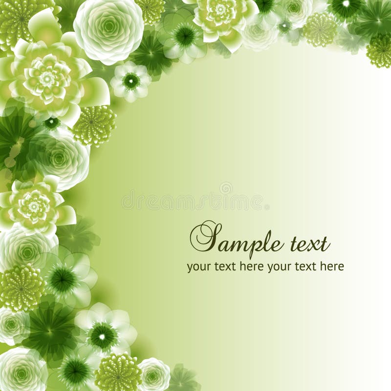 Green Vector Floral Background Stock Vector - Illustration of creative ...