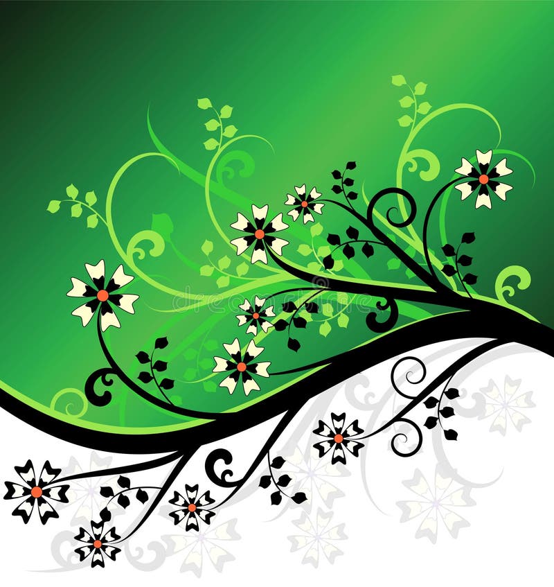 Green vector floral design stock vector. Illustration of design - 9278379