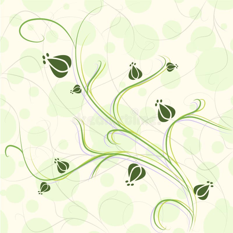 Green vector flowers stock vector. Illustration of floral - 21946179