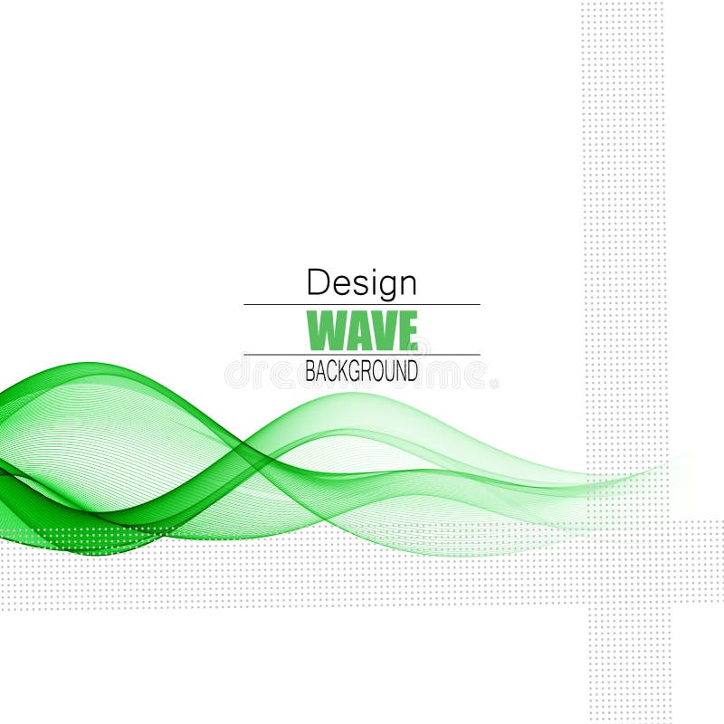 Green Vector Horizontal Transparent Wave on White Background, Design ...