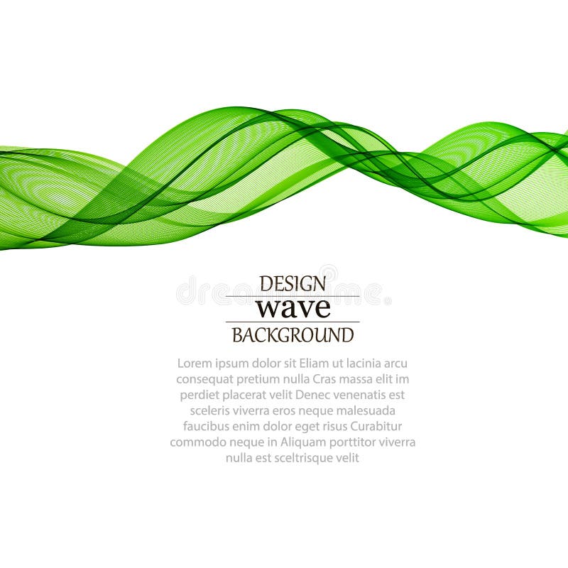 Green Horizontal Transparent Wave Lines on a White Background Stock ...
