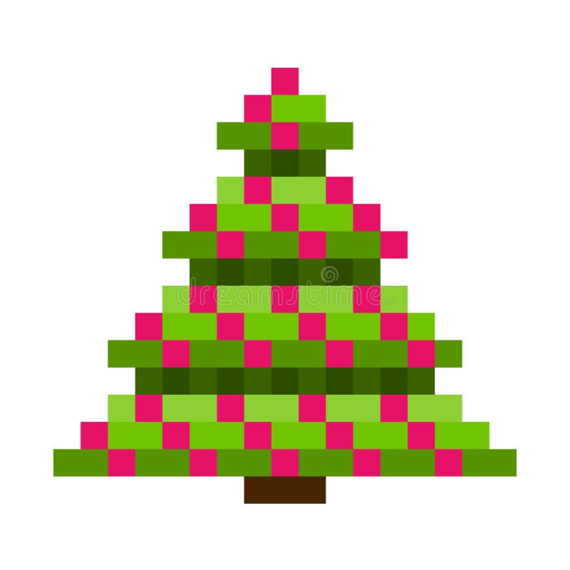 Pixel Christmas Tree Stock Illustrations – 1,665 Pixel Christmas Tree ...