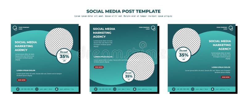 Green Vector Social Media Post Template, Vector Art Illustration and ...