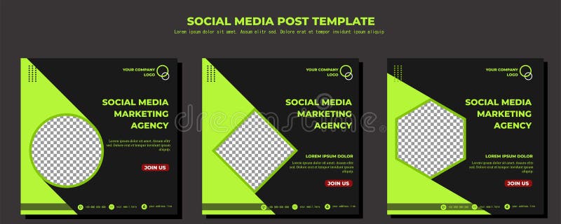 Green Vector Social Media Post Template, Vector Art Illustration and ...