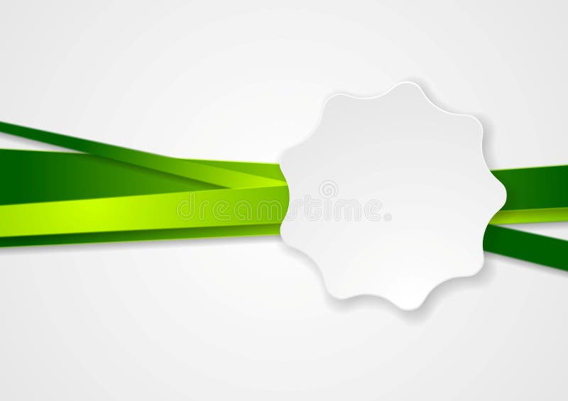 Green Vector Stripes and White Label Sticker Stock Vector ...