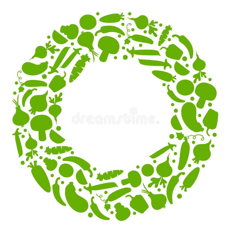 Green Vegetable Frame for Text, Vector Stock Illustration ...
