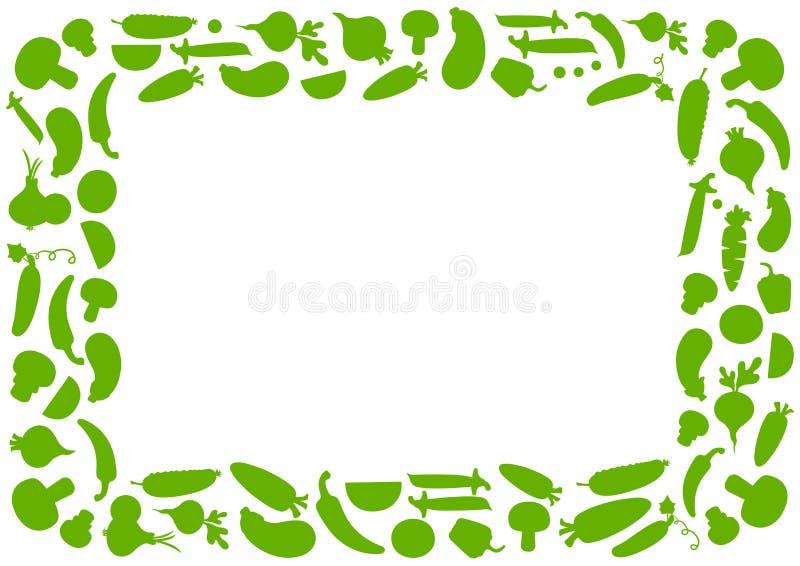 Green Vegetable Frame, Vector Illustration Stock Illustration ...