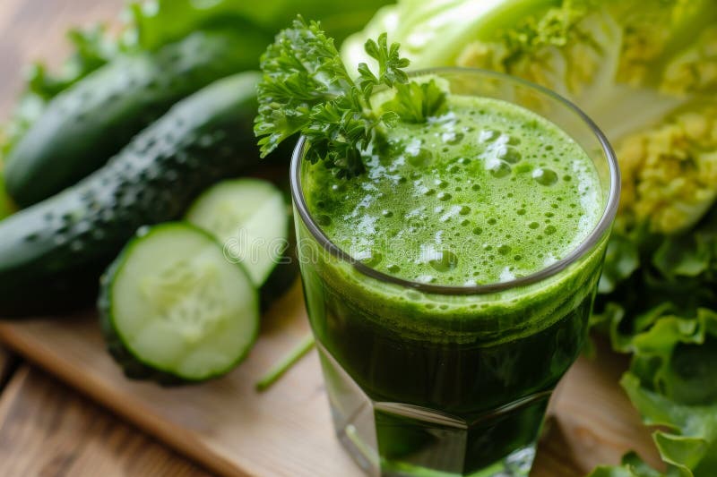 Green Vegetable Smoothie with Vegetable Background Stock Image - Image ...