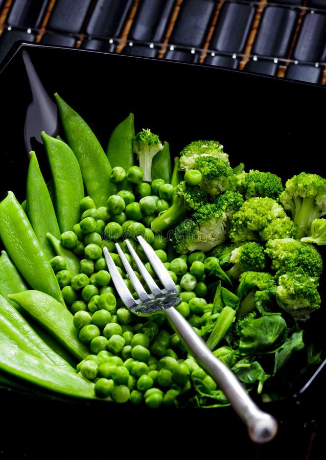 Green vegetables stock photo. Image of green, meal, fork - 12647032