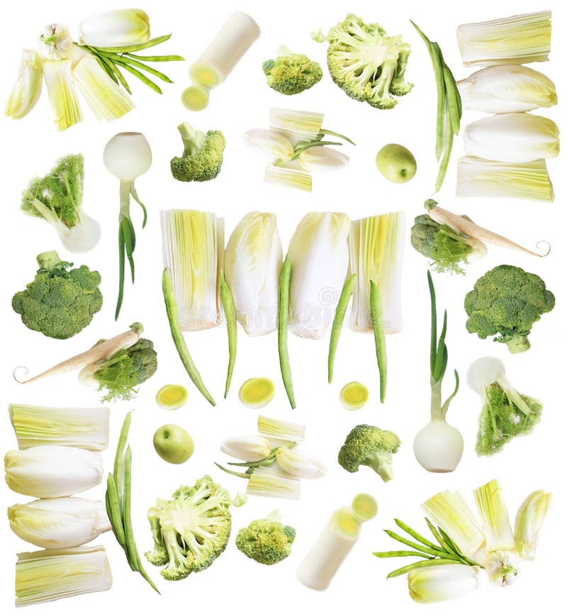 Green Vegetables Collection Stock Image - Image of isolated, collection ...