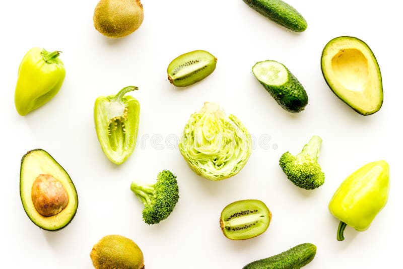 Green Vegetables Layout. Vegetarian Food Background Stock Photo - Image ...