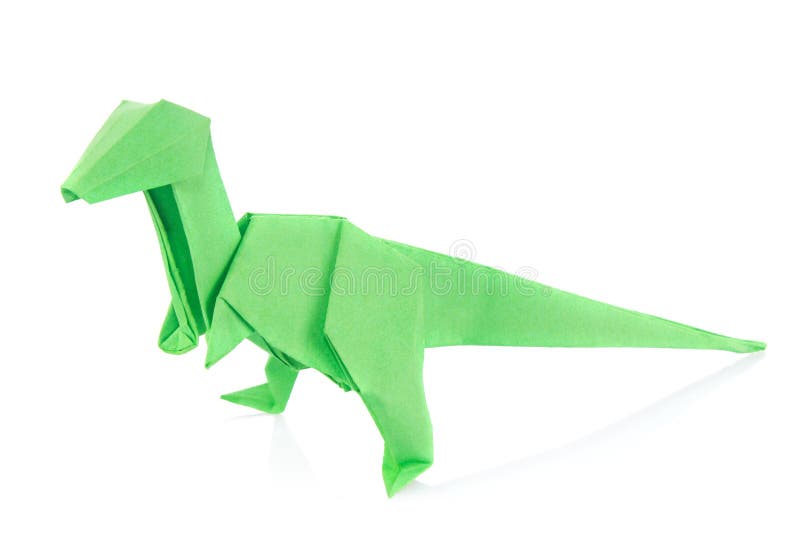Green Velociraptor Dinosaur of Origami Stock Image - Image of beast ...