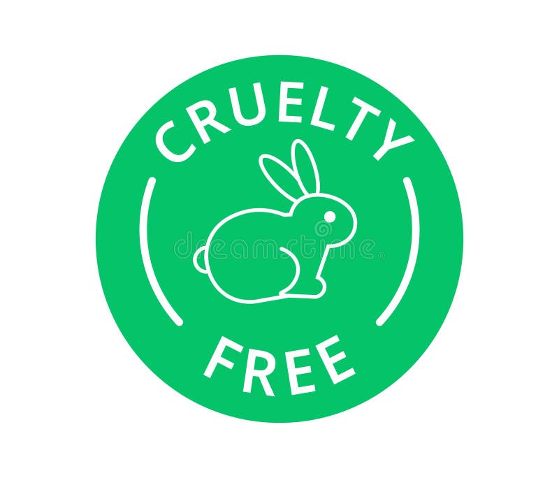 Green Version of Cruelty Free Symbol Rabbit. Concept of Labels and ...