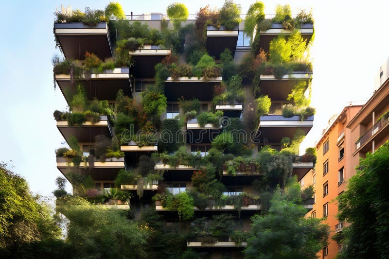 Green Vertical Green. Facade Garden in Full Bloom for Climate ...