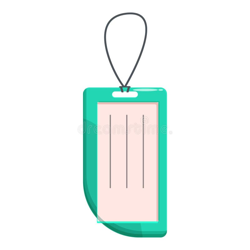 Green Vertical Plastic Badge with String Hanging Isolated on White ...