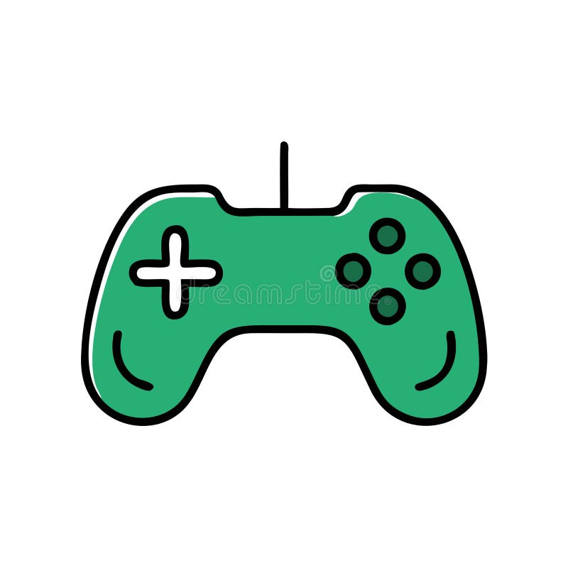 Green Video Game Controller Vector Illustration for Digital Design and ...