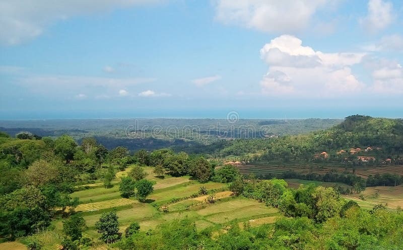 Green view from the hill stock image. Image of meadow - 190271905