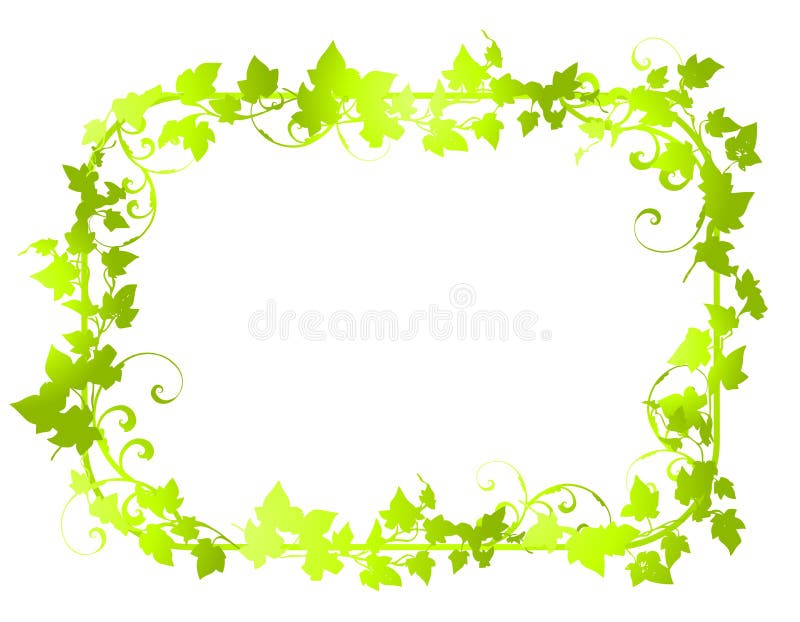 Green Vine Leaf Frame Borders 2 Stock Illustration - Illustration of ...