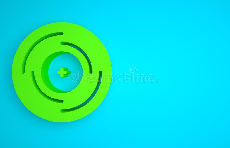 Green Vinyl Disk Icon Isolated on Blue Background. Minimalism Concept ...
