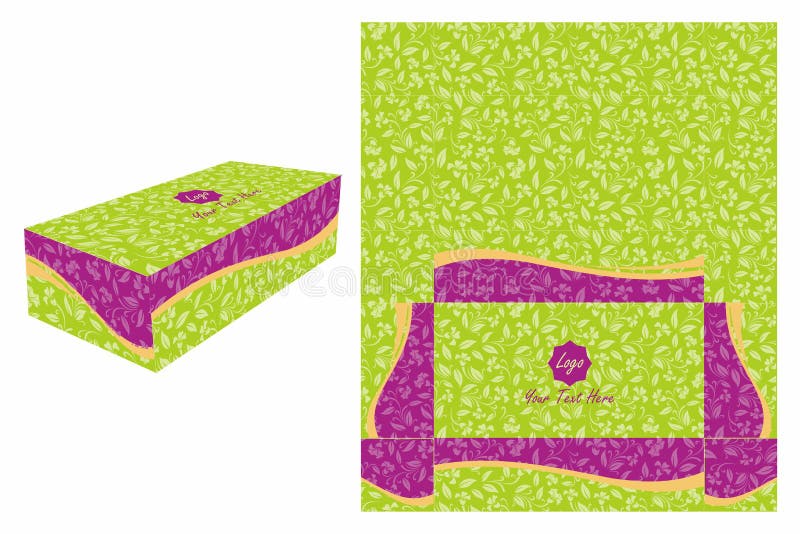 Green and Violet Cake Box stock vector. Illustration of packaging ...