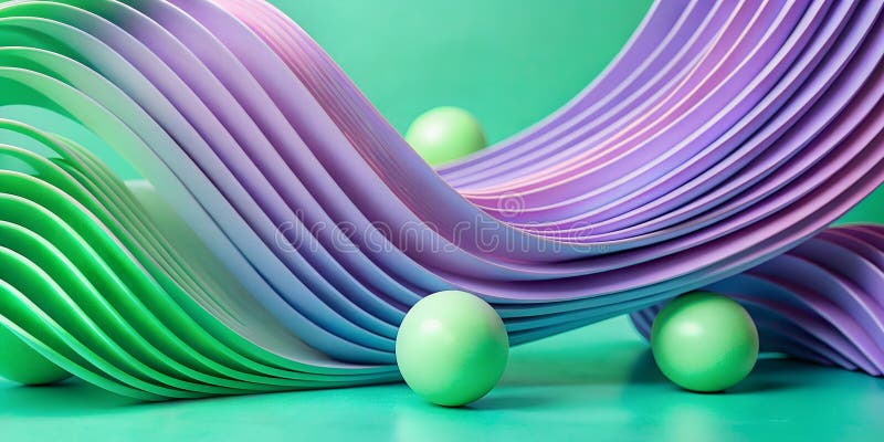 3D Shapes that Evoking a Sense of Movement. 3D Lines and Balls Stock ...
