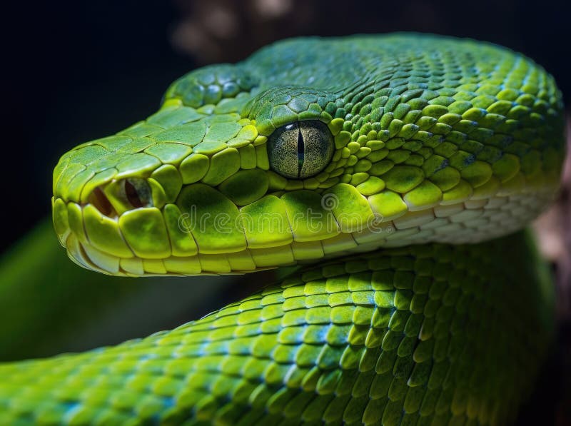 Green viper snake stock illustration. Illustration of predator - 277618189