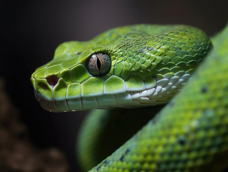 Green viper snake stock illustration. Illustration of dangerous - 277618194