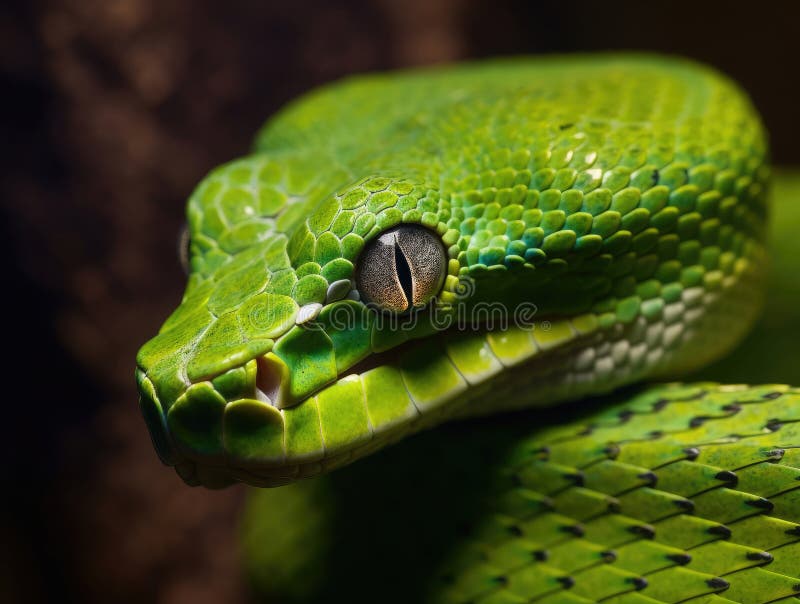 Green viper snake stock illustration. Illustration of reptilian - 277632372