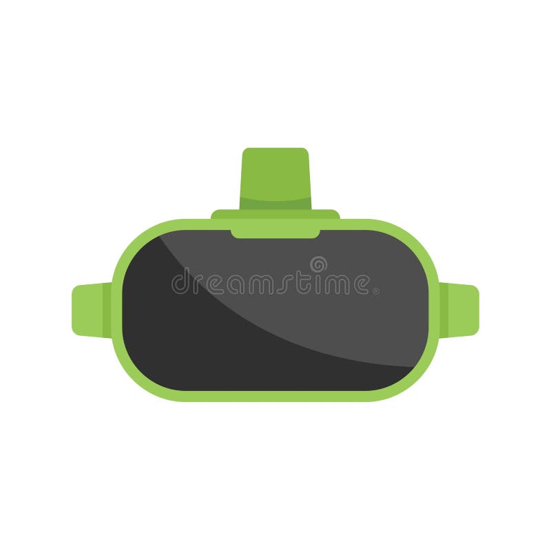 Green Virtual Reality Headset Presenting Simulated World Stock ...