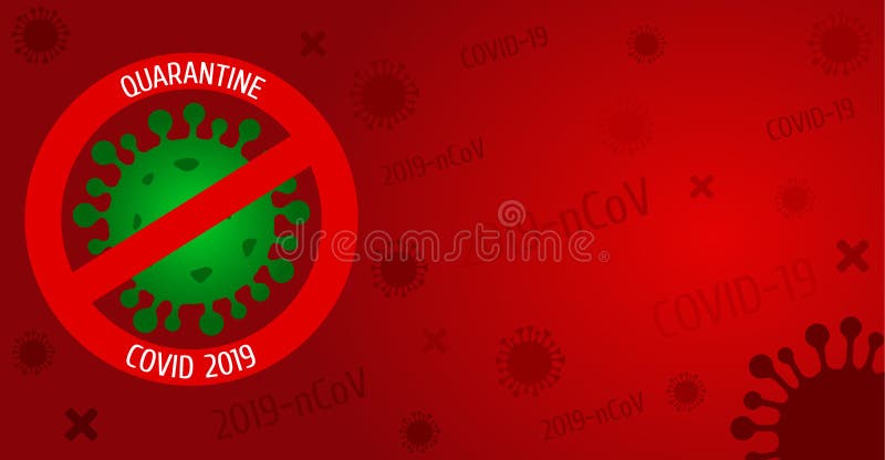 Green Virus Icon on the Red Alert Background. Quarantine Danger Sign ...
