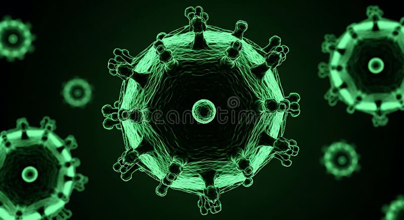 Green Virus Particle Illustration Showing Microbial Structure and ...