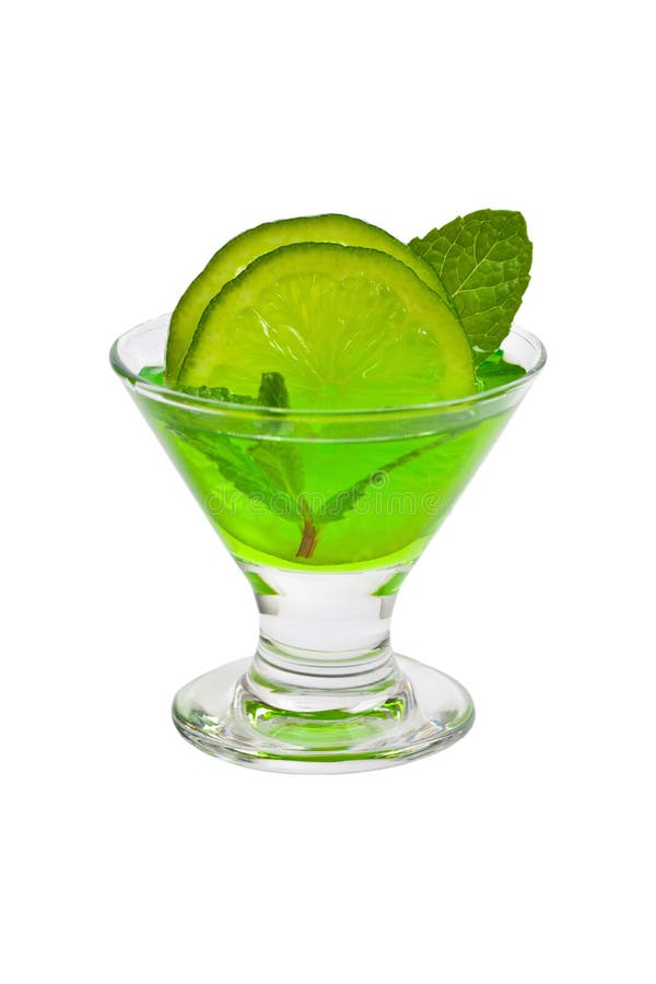 Lime and Mint, Green Vodka Drink Stock Image - Image of leaves, fruit ...