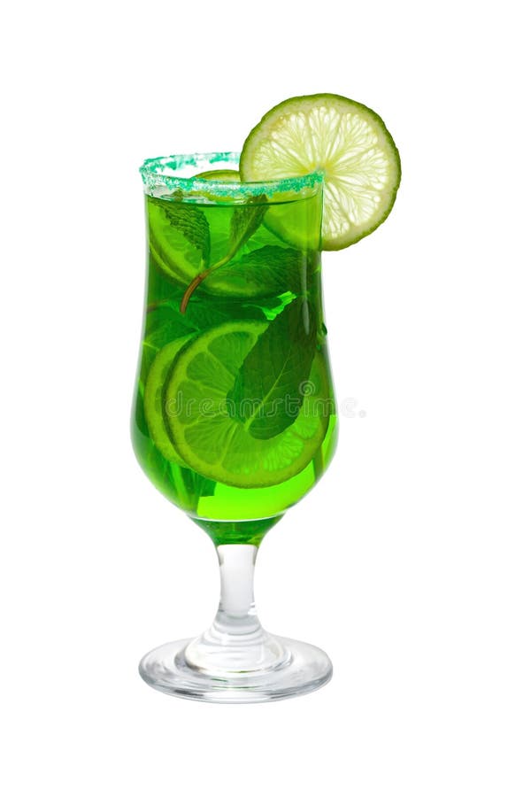 Lime and Mint, Green Vodka Drink Stock Image - Image of leaves, fruit ...