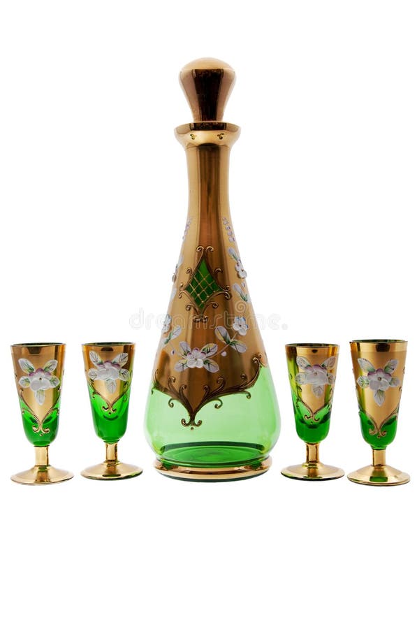 Green vodka set stock image. Image of glass, green, brandy - 12040667