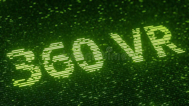 Green 360 VR Text Made with Flying Luminescent Particles. Information ...