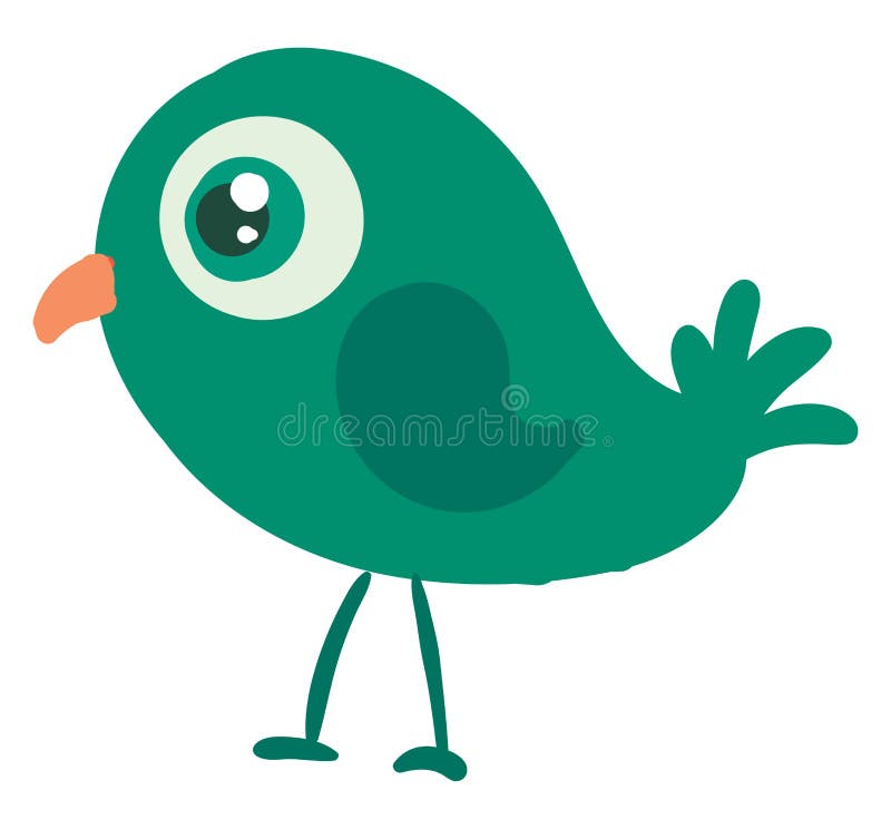 A Green Walking Bird Vector or Color Illustration Stock Vector ...