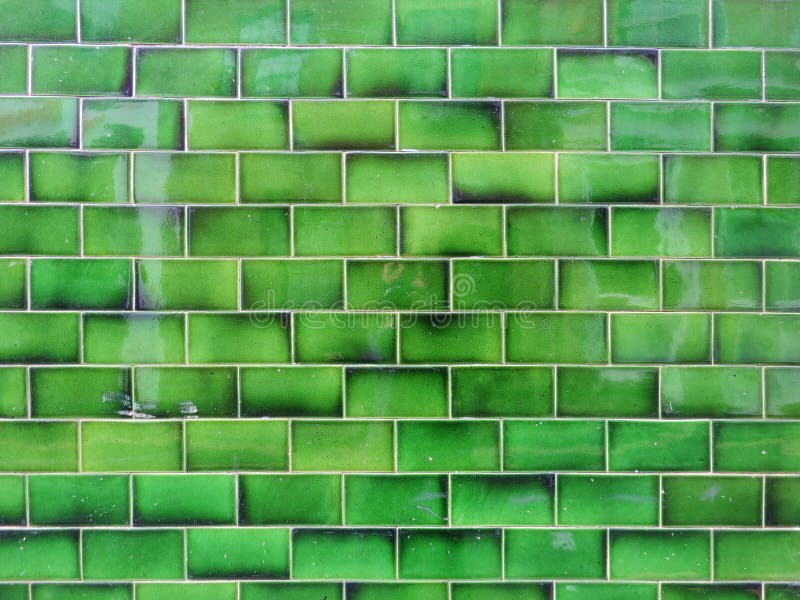 Green Wall Ceramic Terracotta Tile Texture. Stock Photo - Image of ...