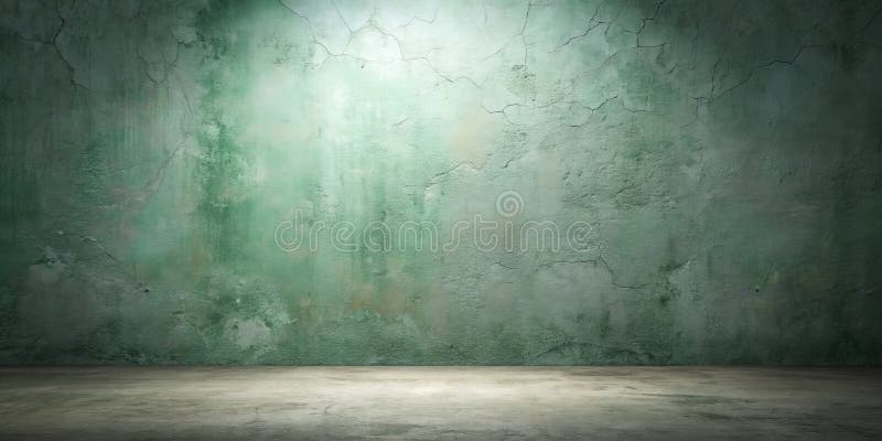 Green Wall, Cracked Plaster, Empty Room, Industrial Setting. Generative ...