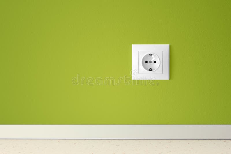 Green power socket stock image. Image of green, single - 29730375