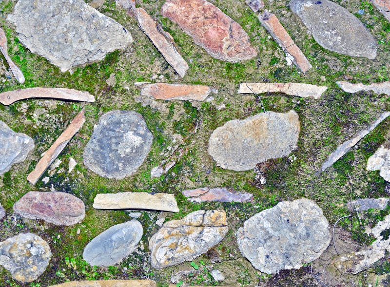 Masonry Rock Wall Front View Detail Stock Image - Image of construct ...