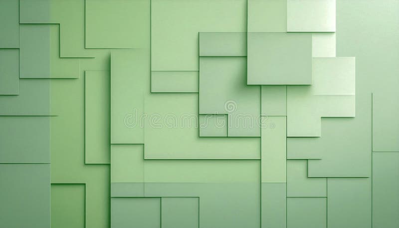 A Green Wall with Many Squares and Rectangles Stock Illustration ...