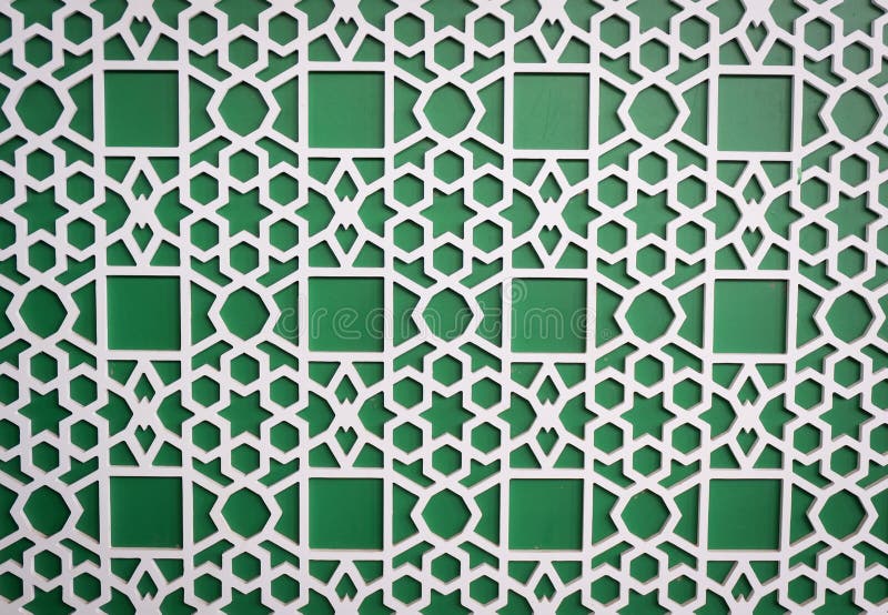 Green Wall with Pattern White Stock Photo - Image of decorated ...