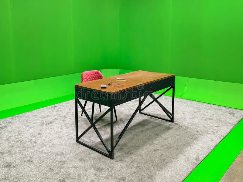Green Wall Photo Studio. TV Studio with a Green Screen Stock Photo ...
